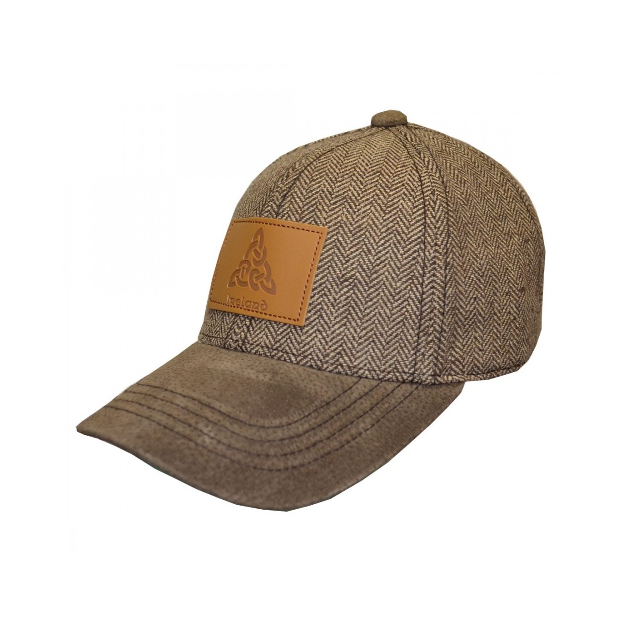 Irish Traditional Craft Brown Ireland Tweed Suede Peak Baseball Cap ...