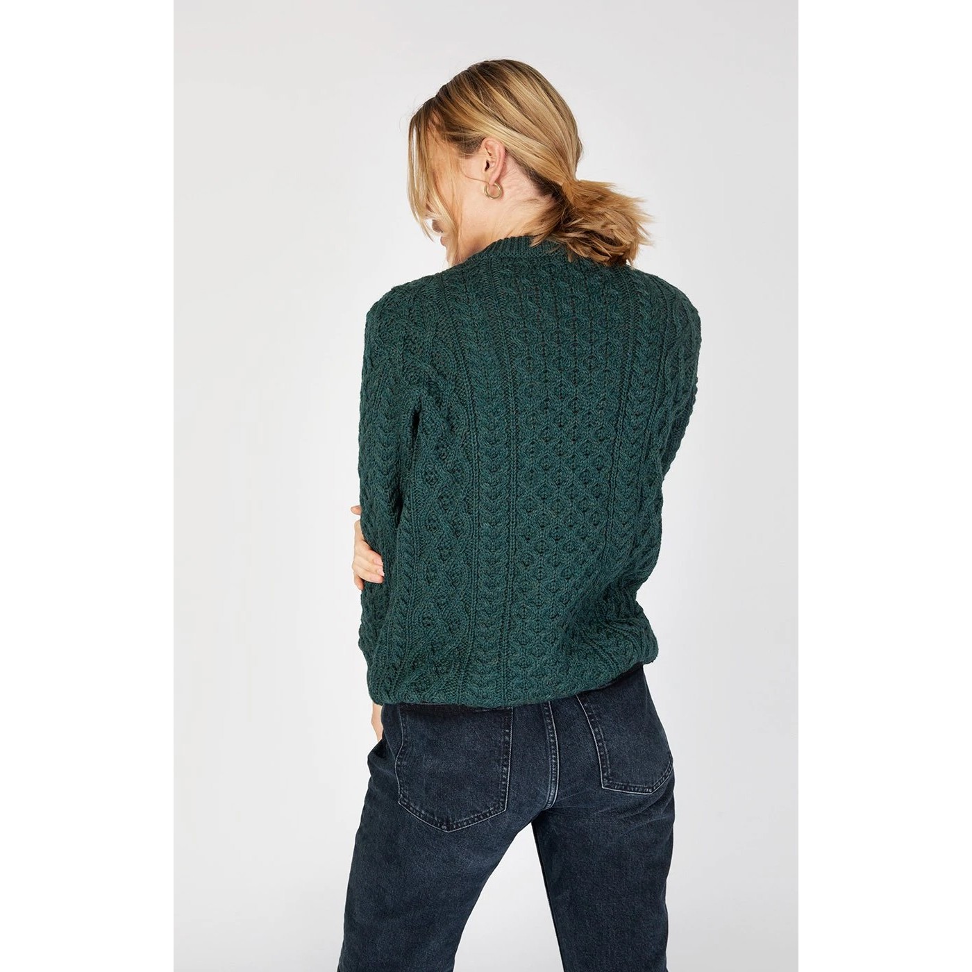 Irelands Eye Knitwear Unisex Green Aran Sweater Clothing Knitwear at ...