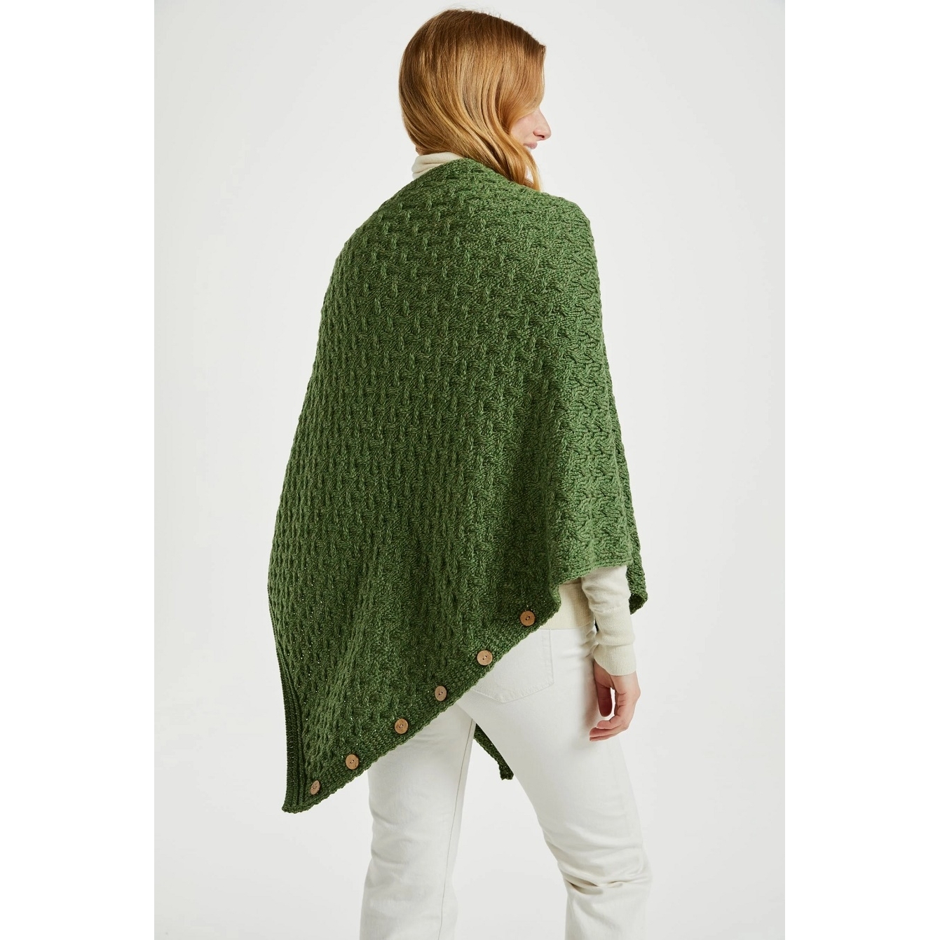 Aran Woollen Mills Irish Shrug Cape (Moss Green) Clothing Capes Shawls ...