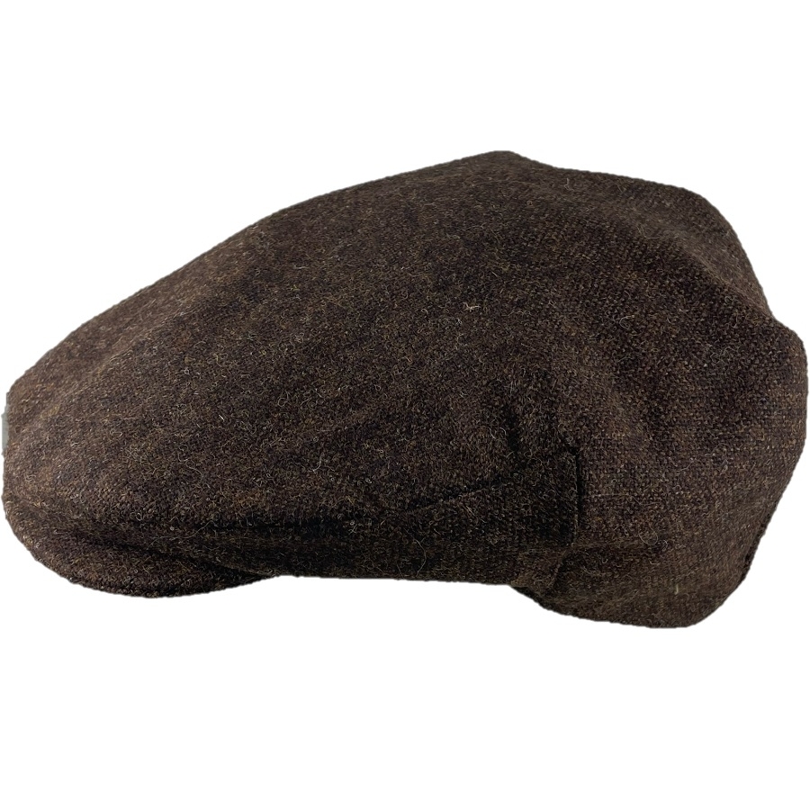 Hanna Hats Irish Vintage Cap (Cocoa Plain Weave Tweed) Clothing Caps ...