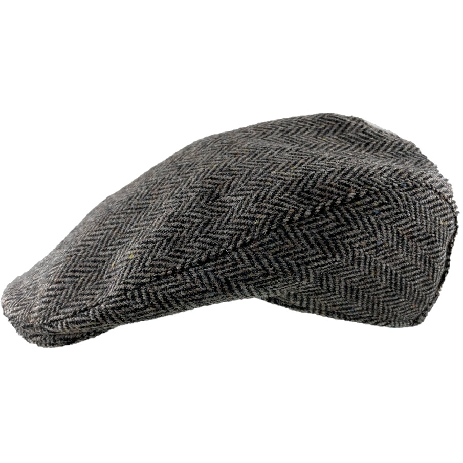 Hanna Hats Irish Touring Cap (Multi Grey Herringbone Tweed) Clothing ...
