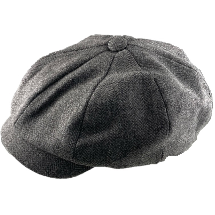 Hanna Hats Peaky Blinder Cap (Warm Grey Herringbone Tweed) Clothing ...