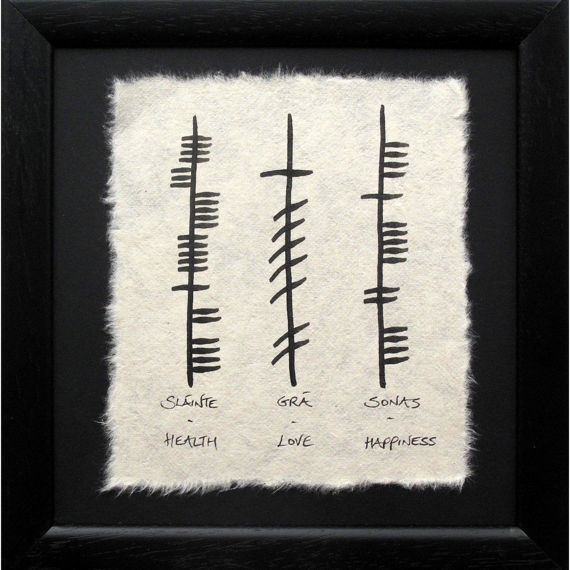 Ogham Wishes Ogham Wishes Trio Framed (Health Love Happiness) Gifts For ...