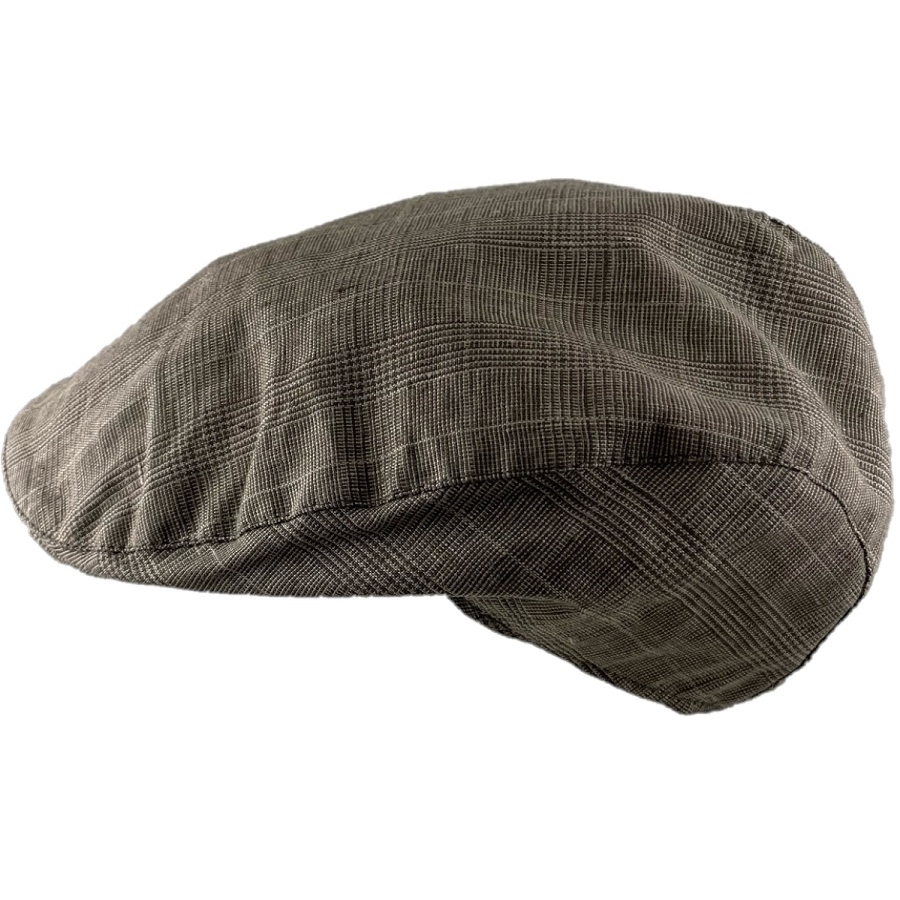 Hanna Hats Irish Touring Cap (Hedgehog Brown Plaid Linen) Clothing Caps ...