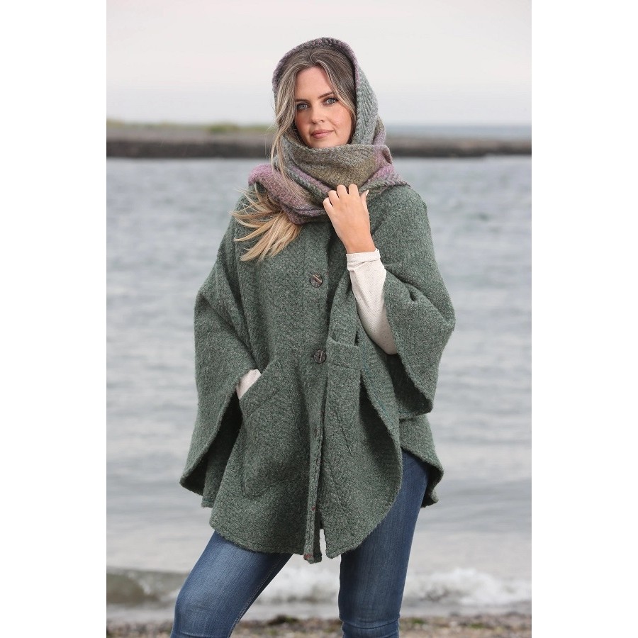 Branigan Weavers Irish Cape Tina (Loden Green) Clothing Capes Shawls at ...