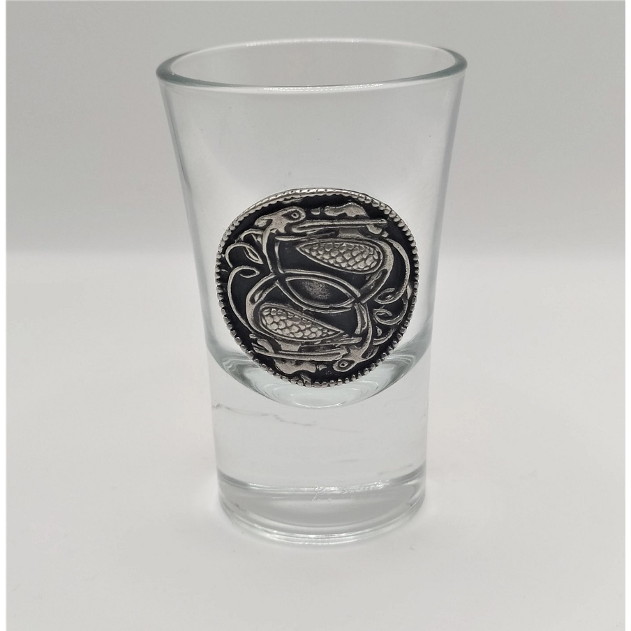 Mullingar Pewter Irish Shot Glass (Kells Bird) at Irish on Grand