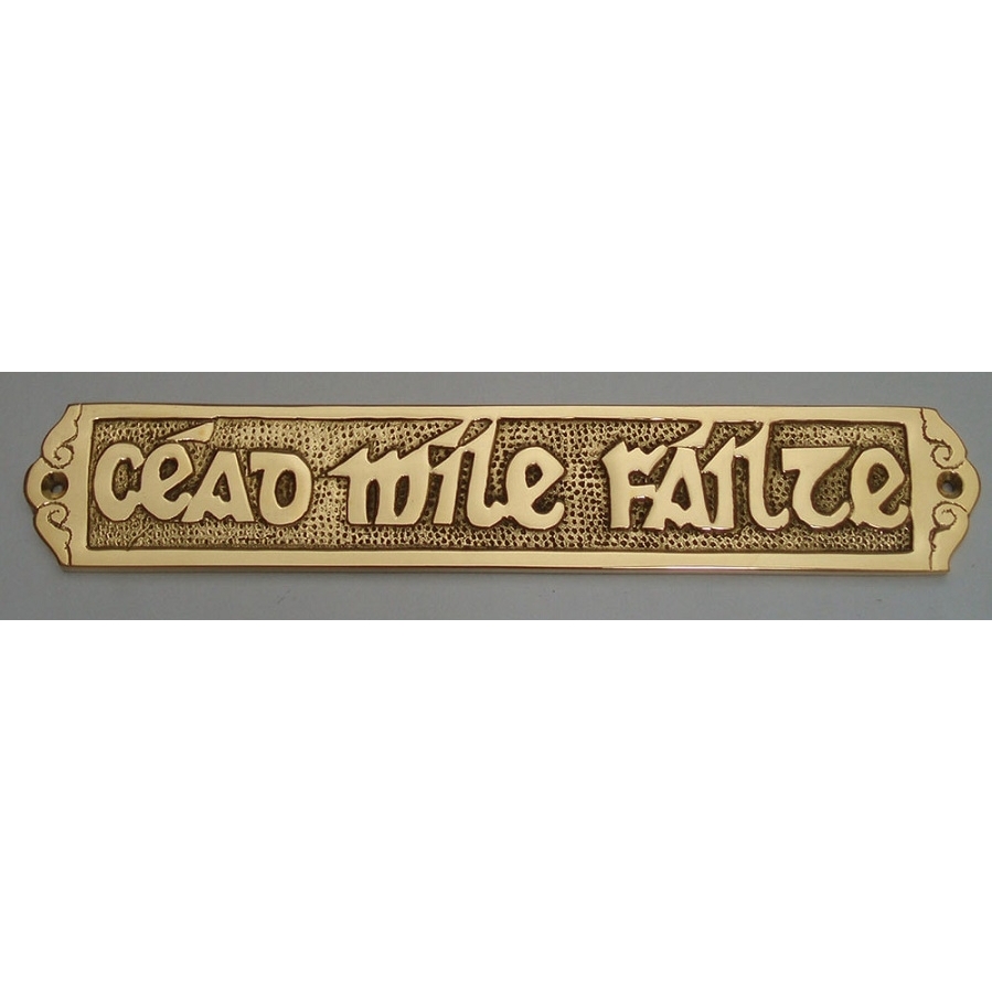 Irish Brass Cead Mile Failte Plaque (Large) Gifts For Home For Wall at ...