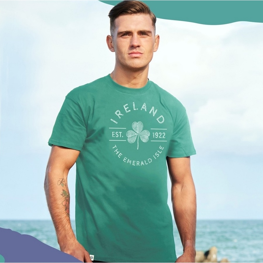Irish Traditional Craft Emerald Isle Shamrock Ocean Green T-Shirt ...