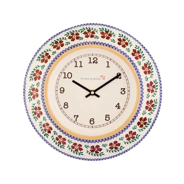 Nicholas Mosse Pottery Ceramic Wall Clock (Old Rose) at Irish on Grand