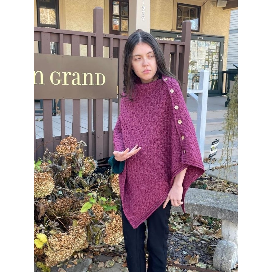 Aran Woollen Mills Irish Shrug Cape (Jam) Clothing Capes Shawls at ...