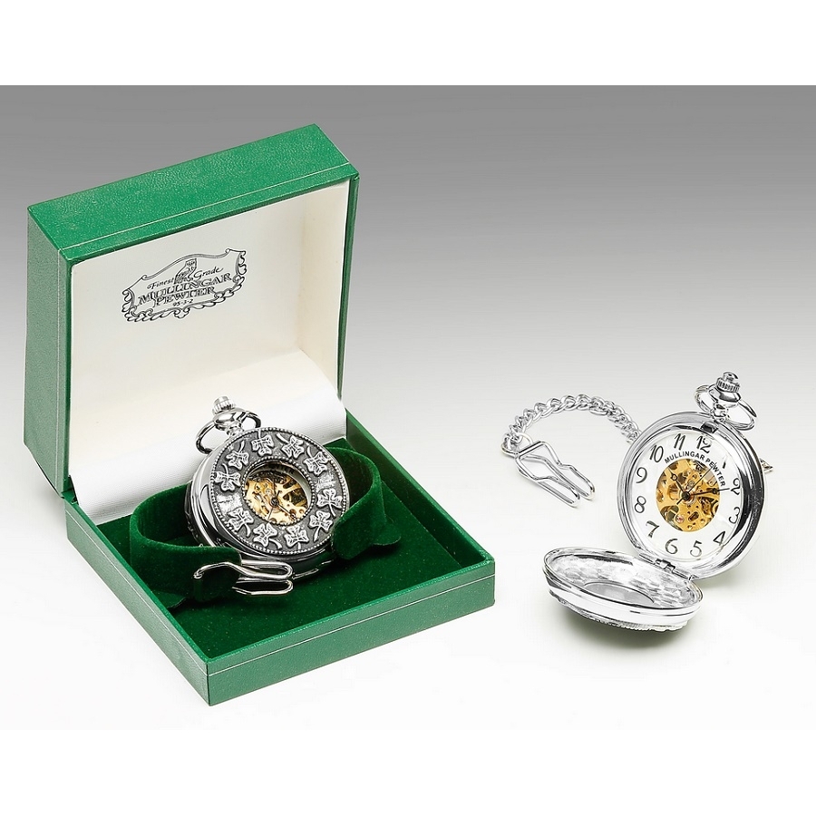 Mullingar Pewter Irish Pewter Pocket Watch (Shamrock) Gifts Occasion ...