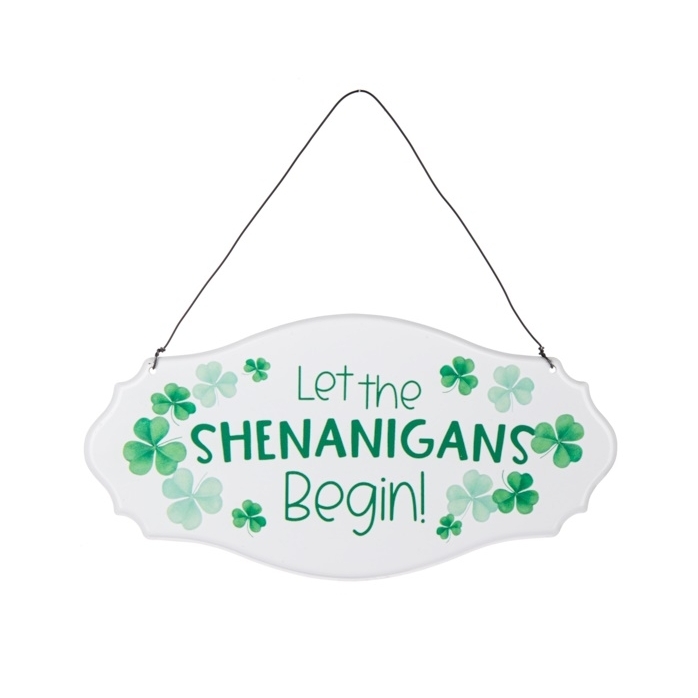 Ganz Decorative Shamrock Wall Sign (Shenanigans Begin) Gifts For Home ...