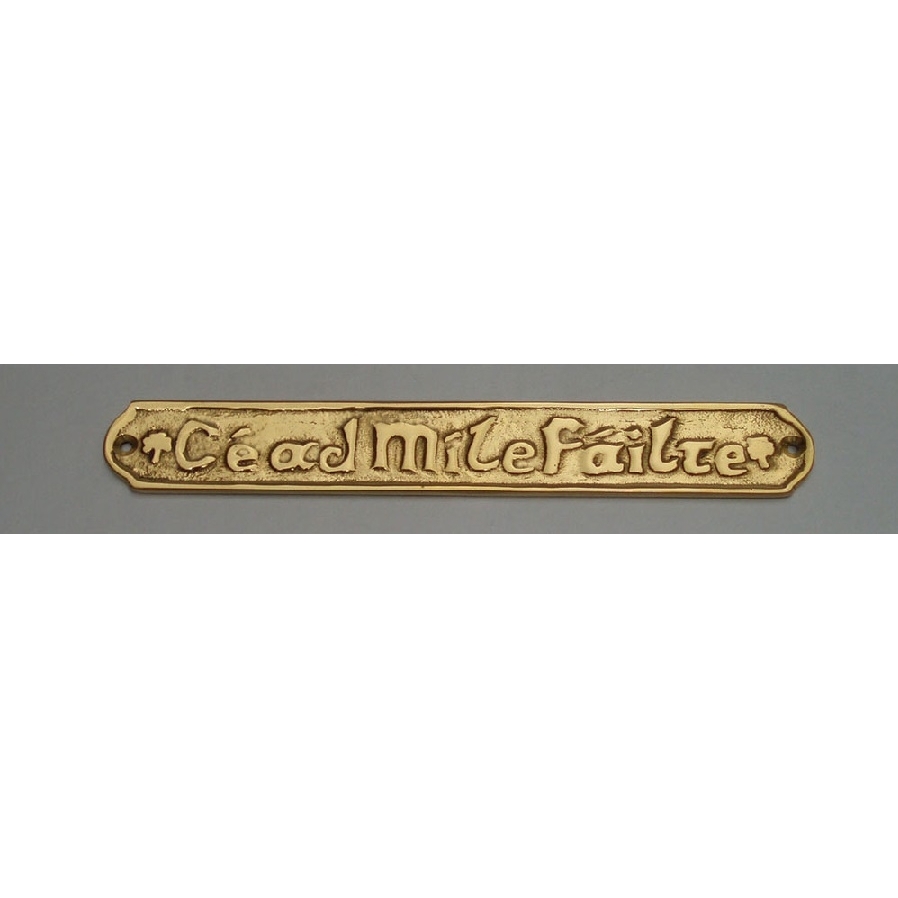 Irish Brass Cead Mile Failte Plaque (Small) Gifts For Home For Wall at ...