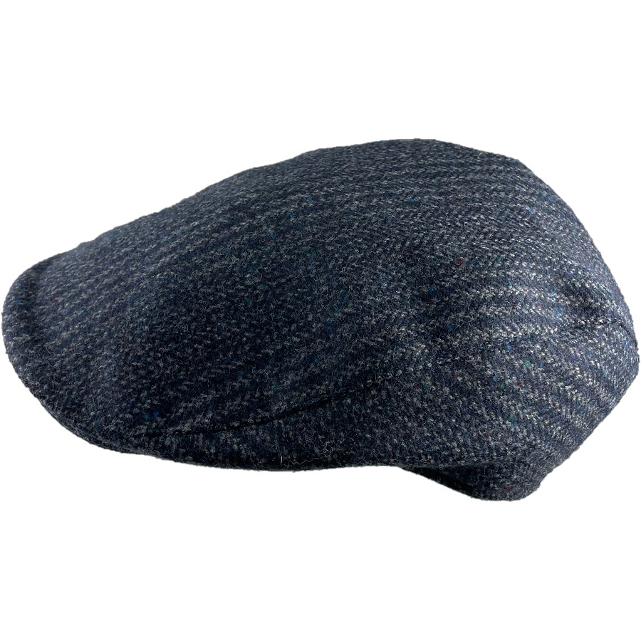 Hanna Hats Irish Touring Cap (Blue Grey Striped Tweed) Clothing Caps ...