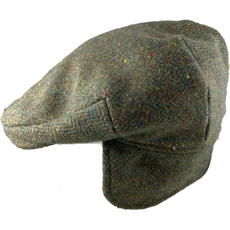 Hanna Hats Irish Cap with Ear Flaps (Garden Green Herringbone) Clothing ...