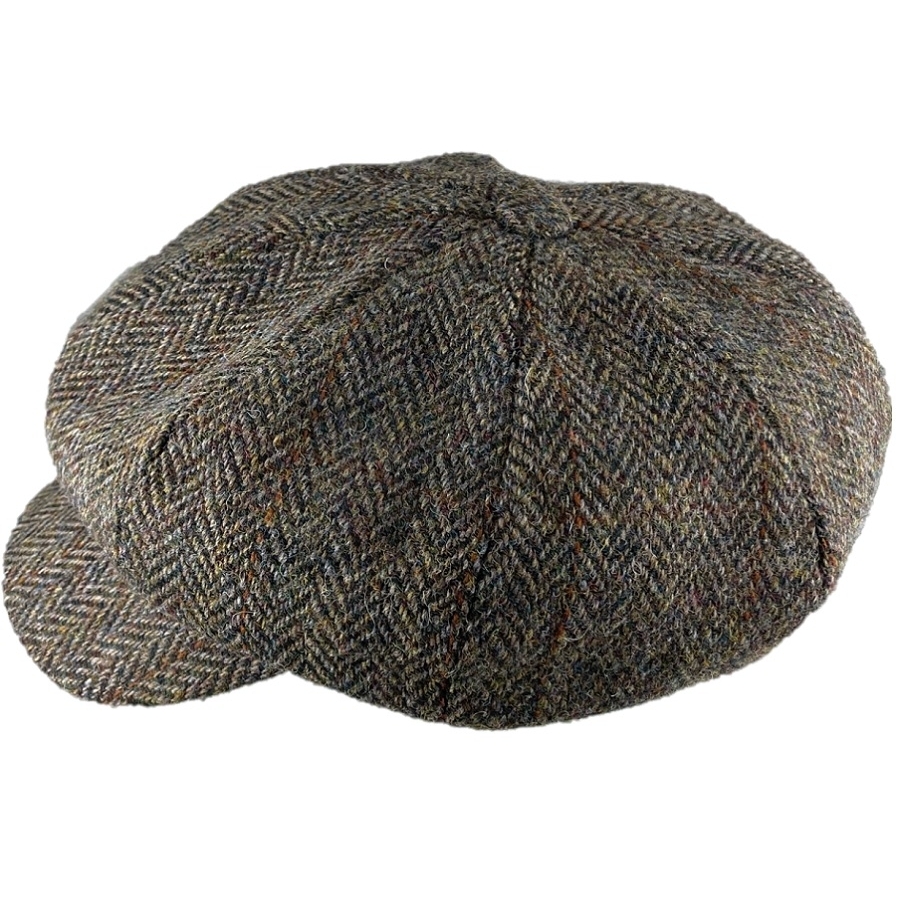 Hanna Hats Peaky Blinder Cap (Harris Tweed Forest Brown Herringbone) Clothing Caps Hats at Irish ...