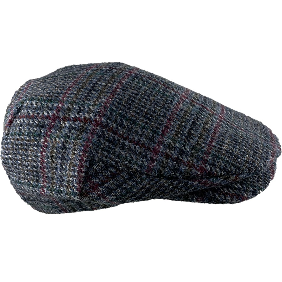 Hanna Hats Irish Vintage Cap (Blue Violet Plaid Tweed) Clothing Caps ...