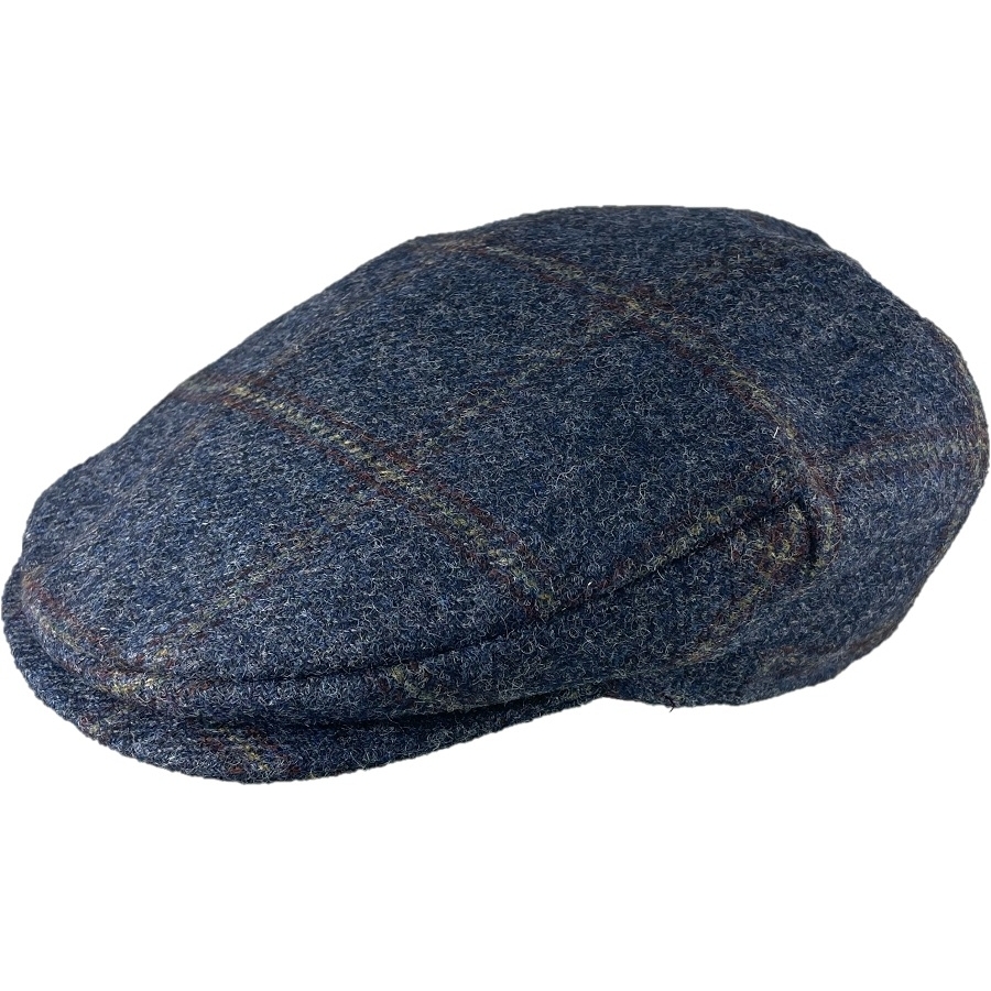 Hanna Hats Irish Vintage Cap (Navy Tweed with Burgundy Windowpane ...