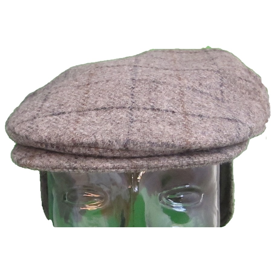 Hanna Hats Grey and Black Check Cap with Ear Flaps Clothing Caps Hats ...