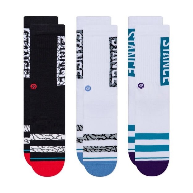 Stance Socks The OG Crew Socks 3 Pack (Multi) Socks at Switch Skateboarding