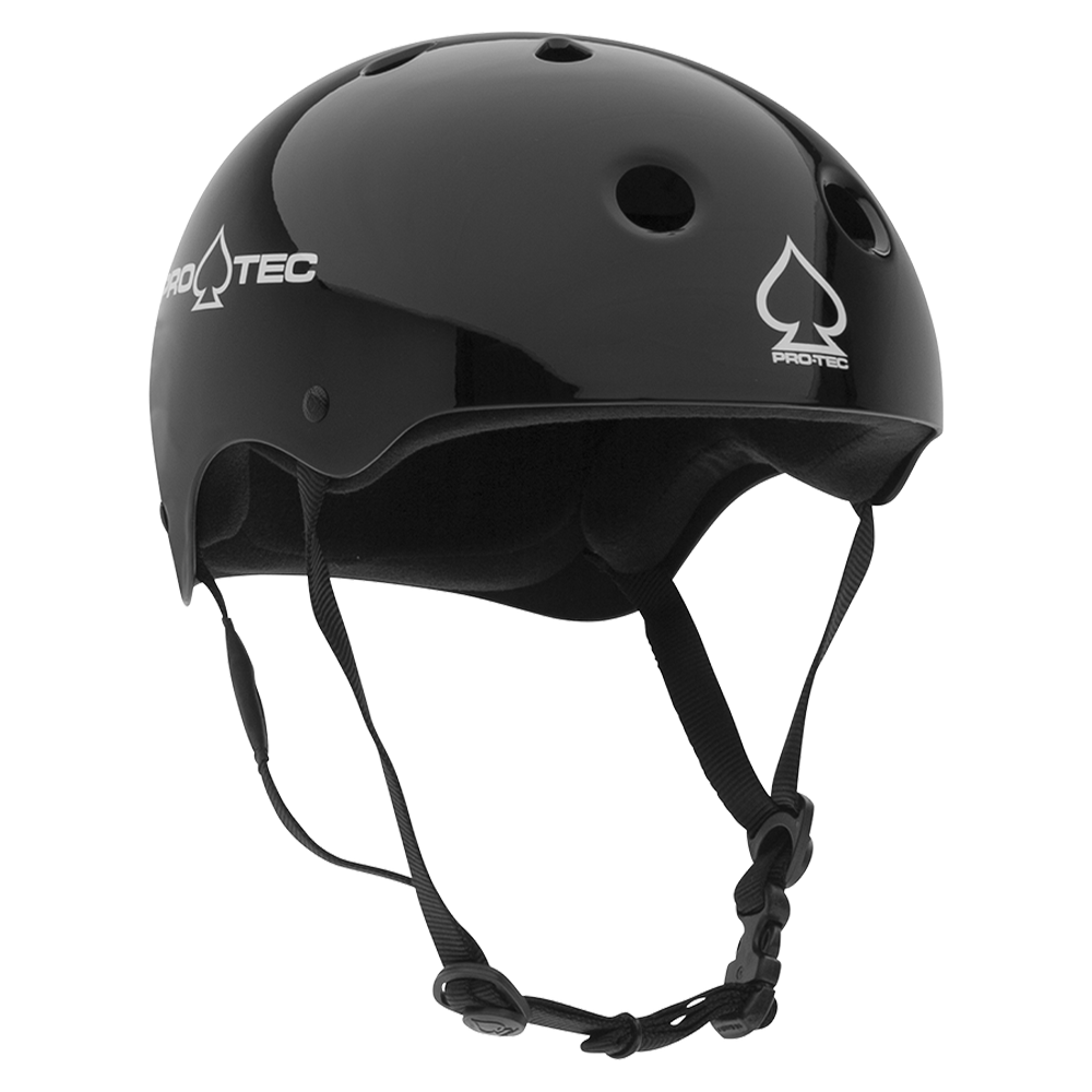 Protec Classic Skate Helmet (Gloss Black) Helmets at Switch Skateboarding
