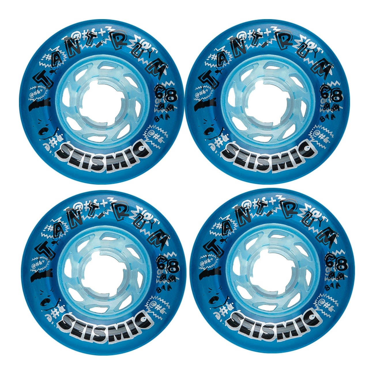 Seismic Tantrum 81A Wheels (Crystal Clear Blue) Wheels Freeride at ...