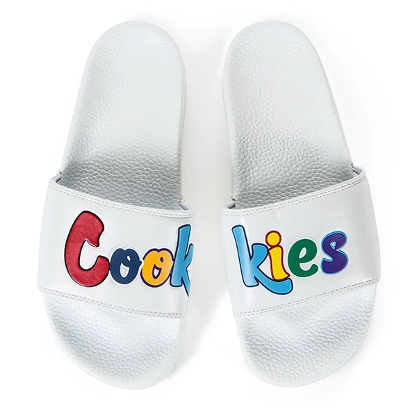 Original Mint Logo Faux Leather Slides (White)